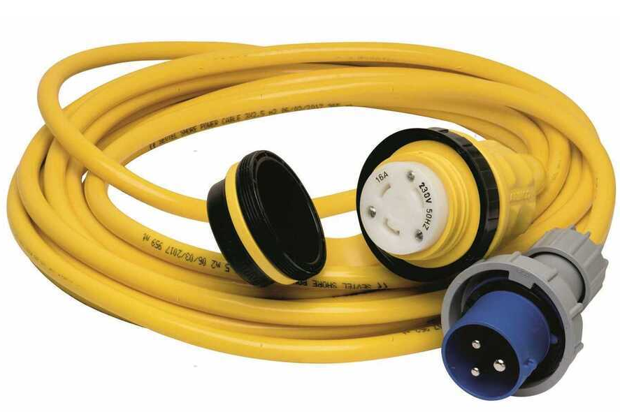 Shore Power Cable 16A, 15 m (Gewiss 16A Plug + Marinco 16A Connector ...